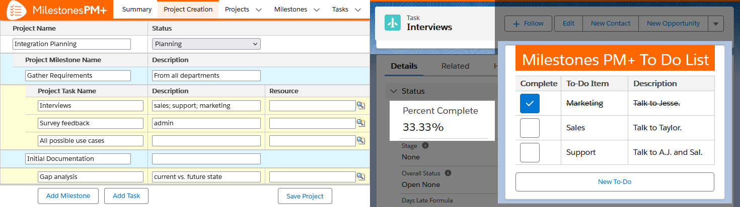 Planning Salesforce Integrations with Milestones PM+ Projects | Milestones PM+ Use Case Library